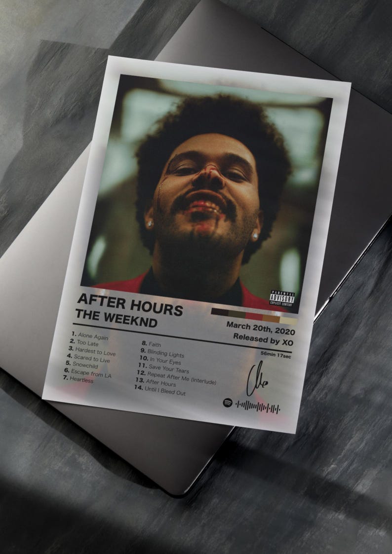 After Hours by the Weeknd | Album Cover A2 Poster - Etsy