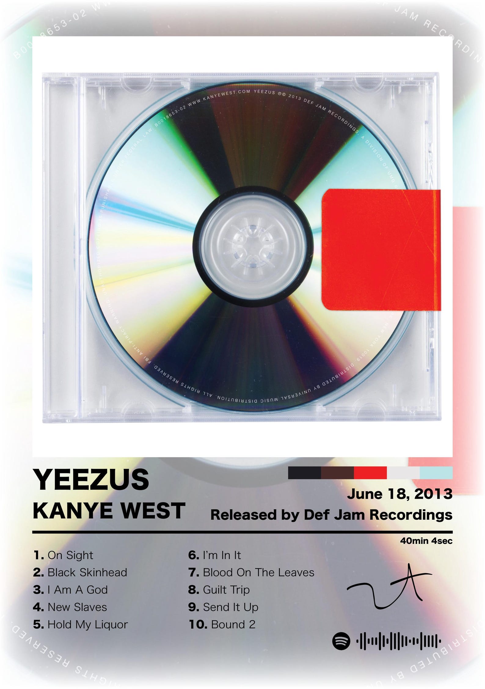 Yeezus by Kanye West | Album Cover A2 Poster - Etsy