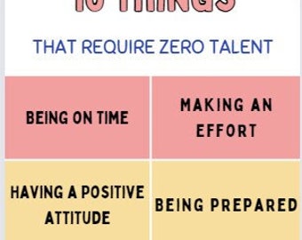 10 Things That Require Zero Talent Motivational Wall Art - Digital Download - 8.5 X 11 Poster - Etsy