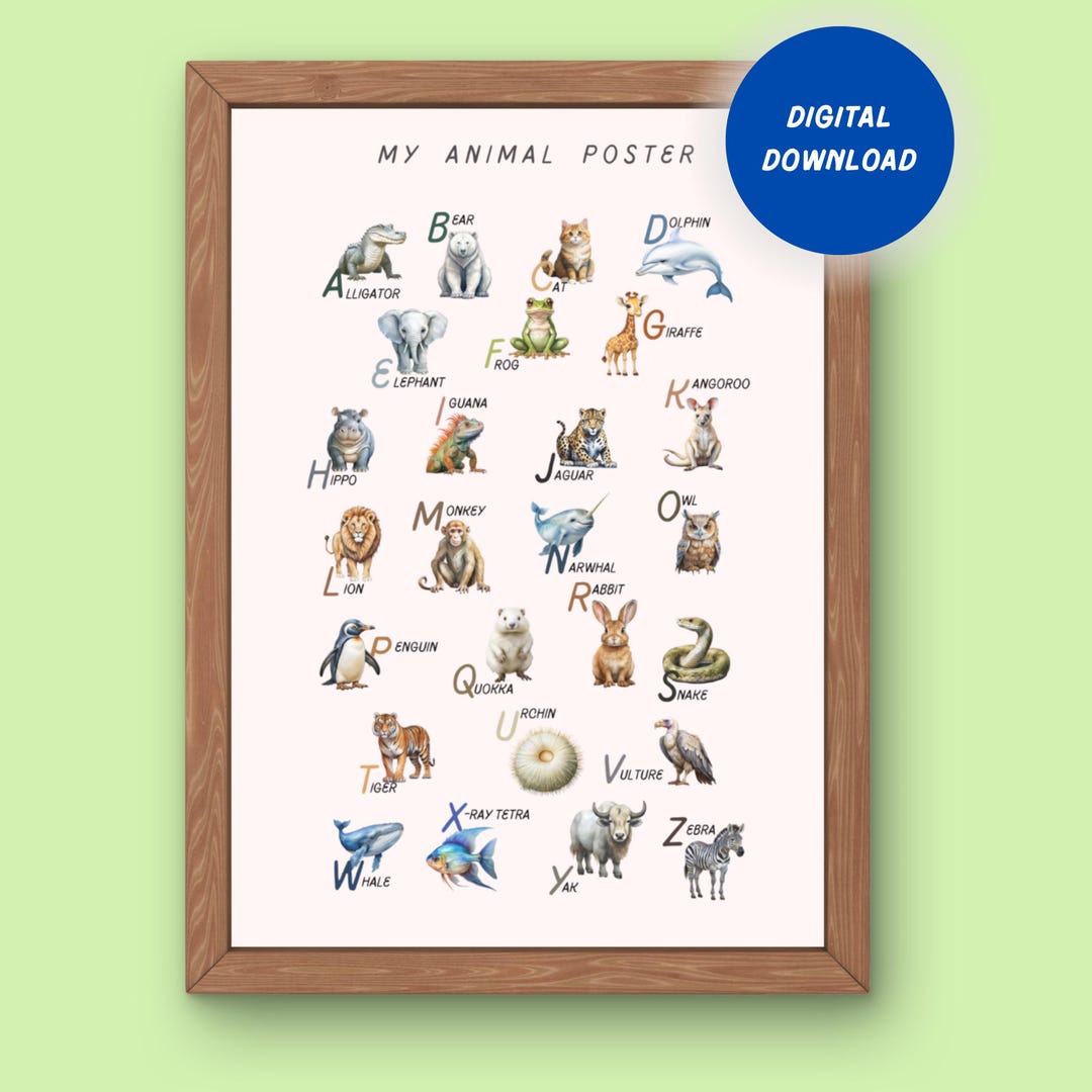 Animal Alphabet Poster | Educational Posters | ABC Poster | Learn ABC ...