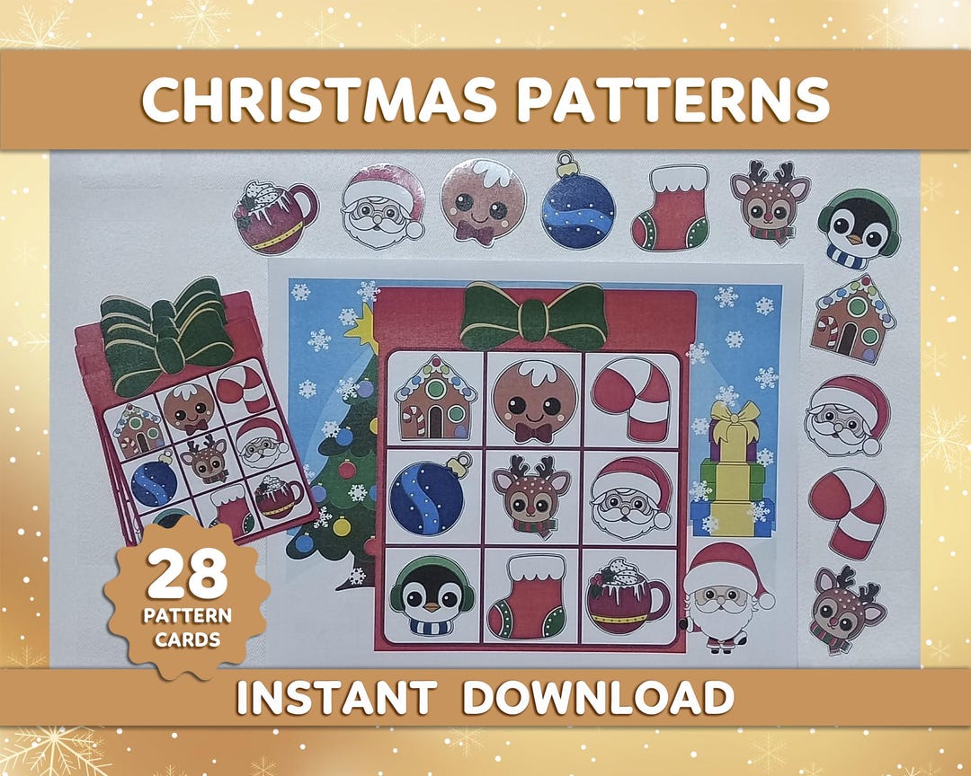 Christmas Pattern Activity, Printable Christmas Matching Game ...
