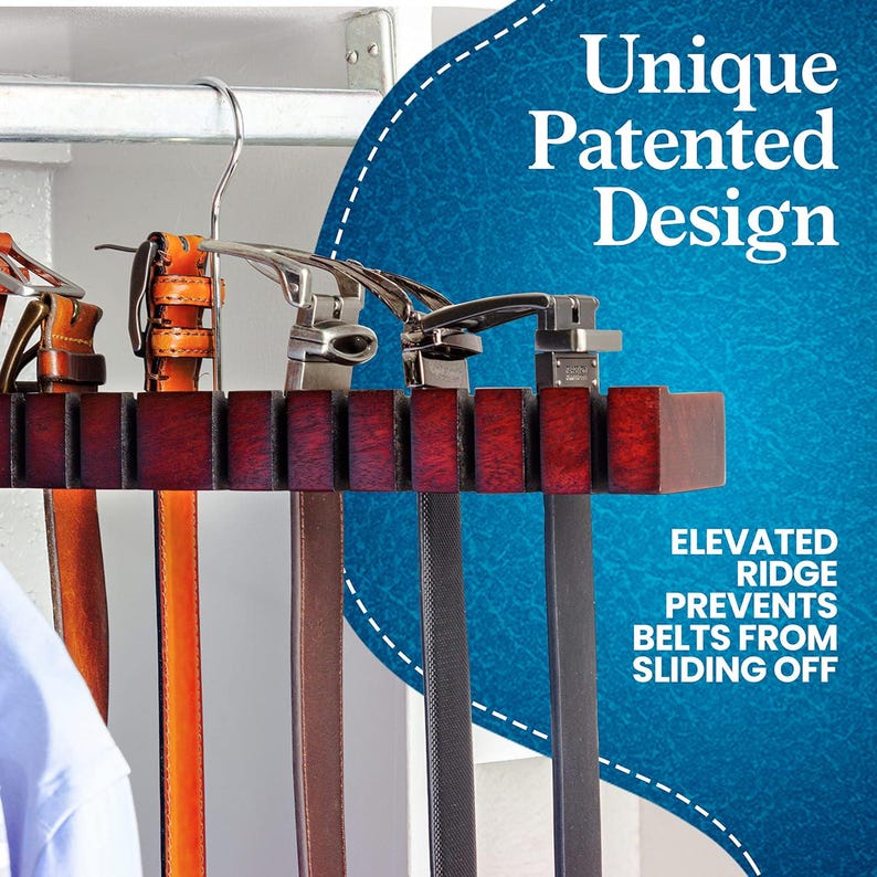 Houndsbay Block Belt Hanger 14 Belt Rack Closet Organizer Cedar - Etsy