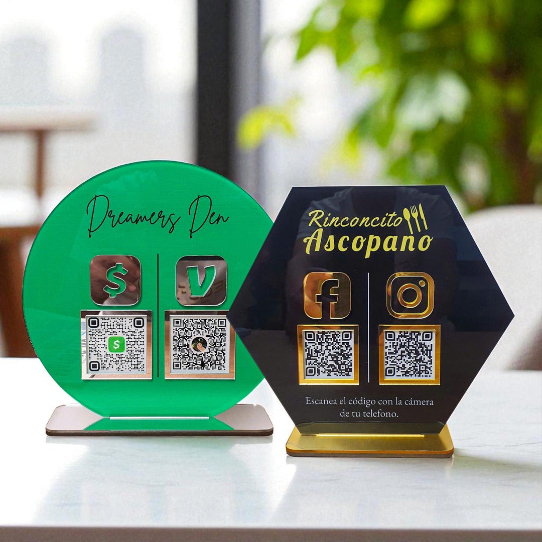 Custom Acrylic QR Code Sign, QR Code Sign | Business Social Media Sign ...