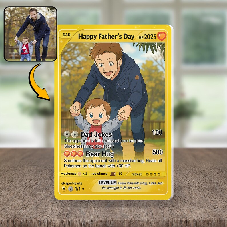 Personalized Father's Day Pokemon Gift, Custom Pokemon Acrylic Block ...