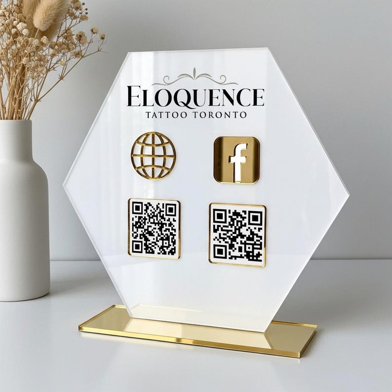 Acrylic QR Code Display Sign: Social Media, Payment Apps - Etsy
