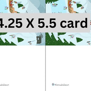 Winter Card Digital Download - Christmas / Holiday / Card - Snowy Scene ...