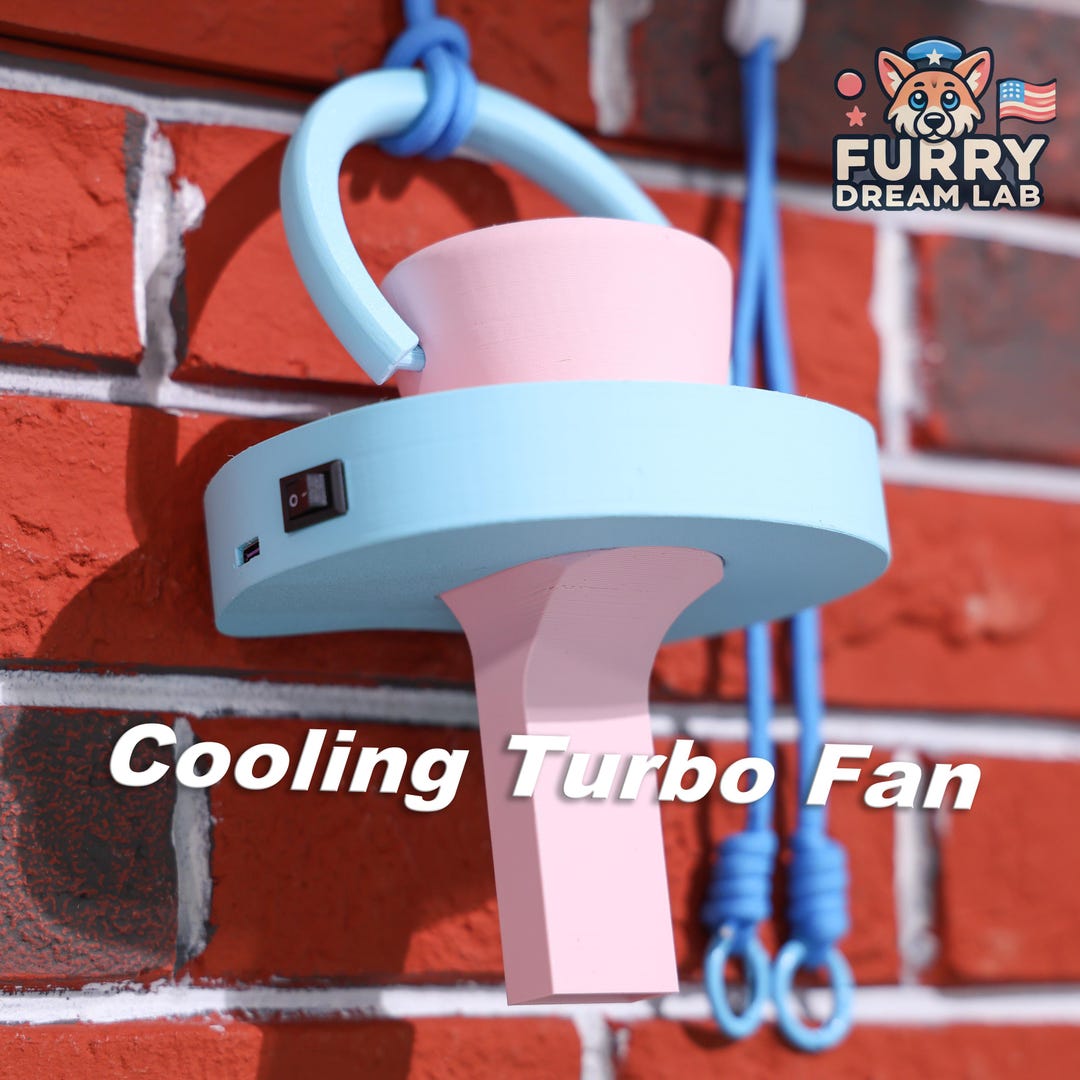 Pacifier Cooling Fan for Fursuits | Hands-free Turbine Fan | Type-c ...