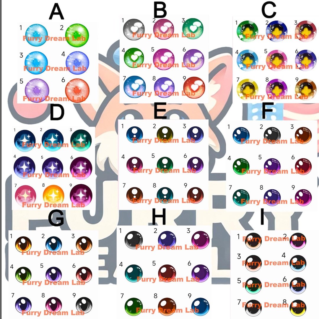 Fursuit Eye Mesh Sublimated Waterproof Costume Eyepieces Multiple Sizes ...