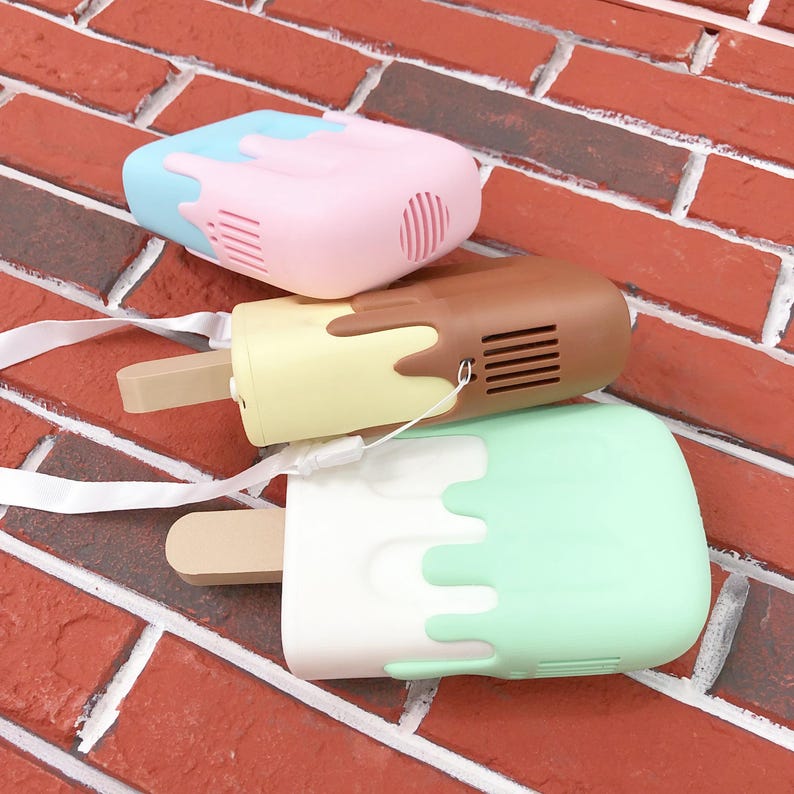 Ice Cream Furry Fursuit Fan USB Rechargeable Handheld Popsicle Fan 3D ...
