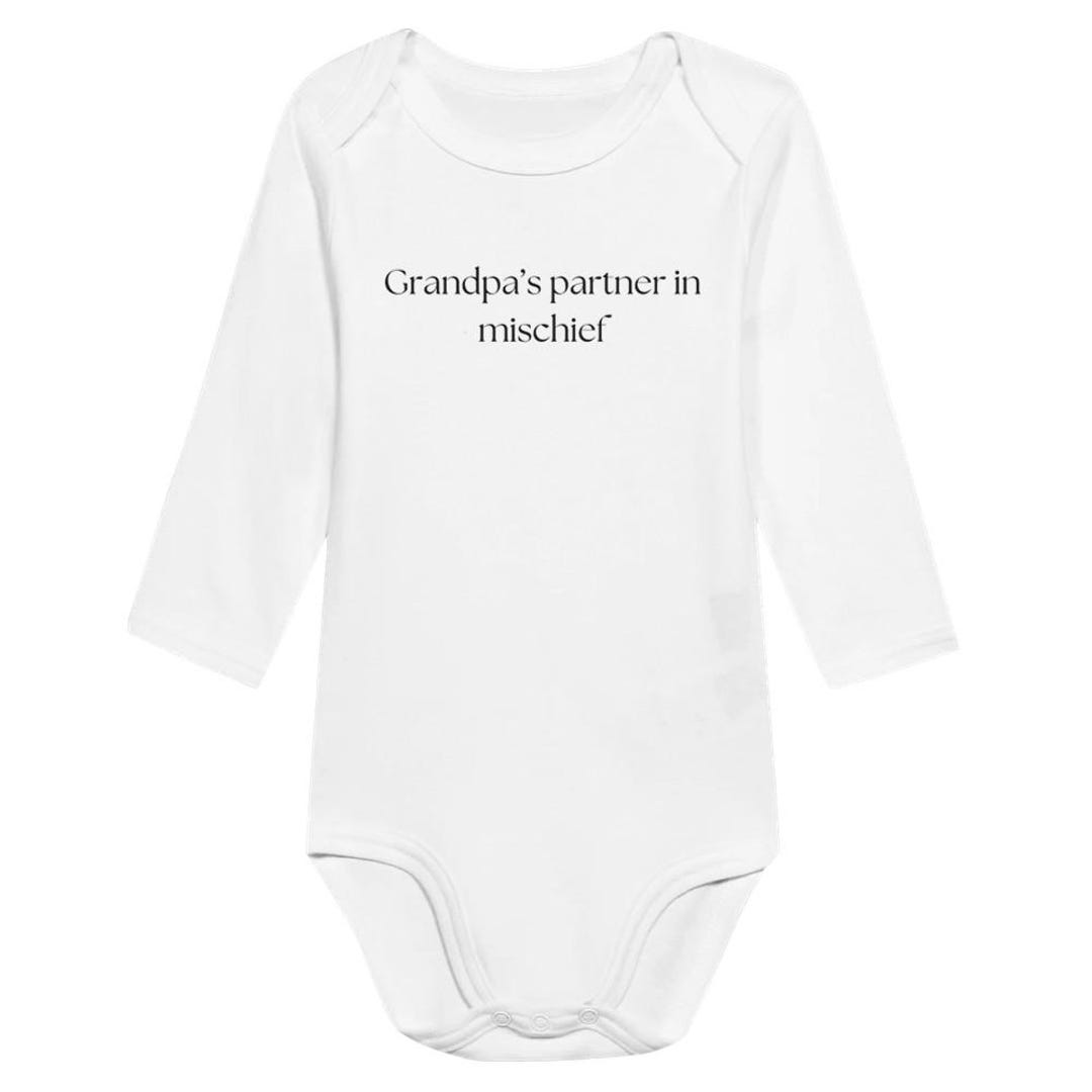 Grandpa's Partner in Mischief, Baby Onesies, Cute Toddler, Long Sleeve ...