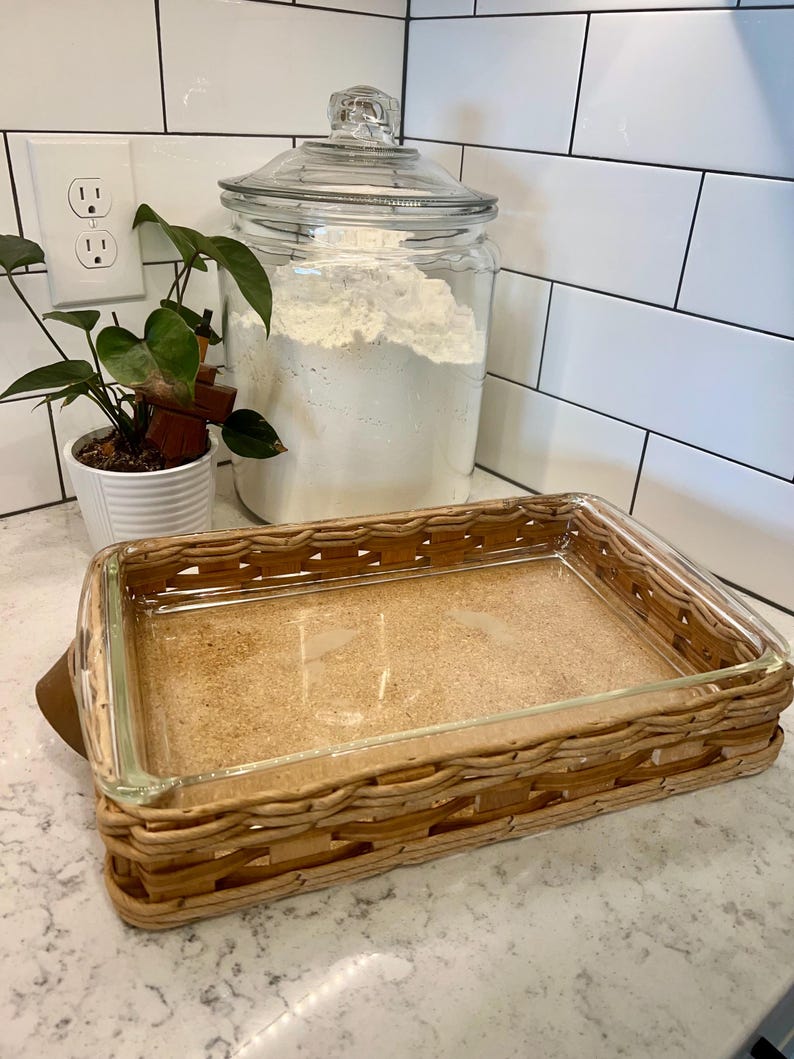 Pyrex Basket and Dish 2 Piece Set Vintage Pyrex Basket and 9 X 13 Glass ...