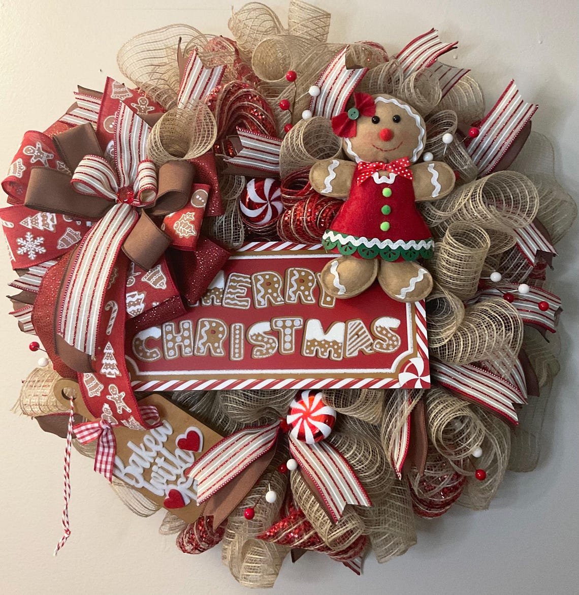 Christmas Gingerbread Wreath - Etsy