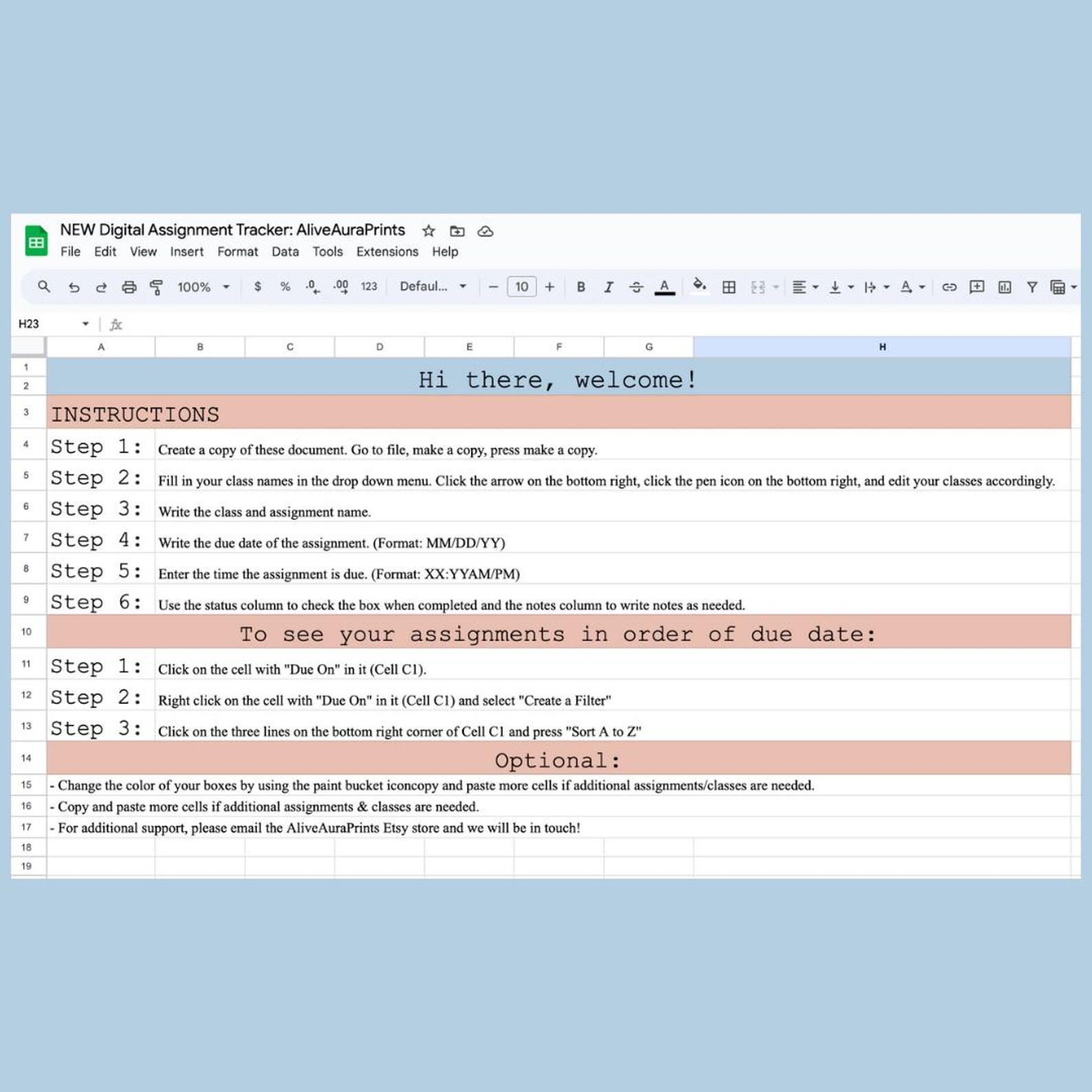 Assignment Tracker for Students, Google Sheets & Excel Assignment ...