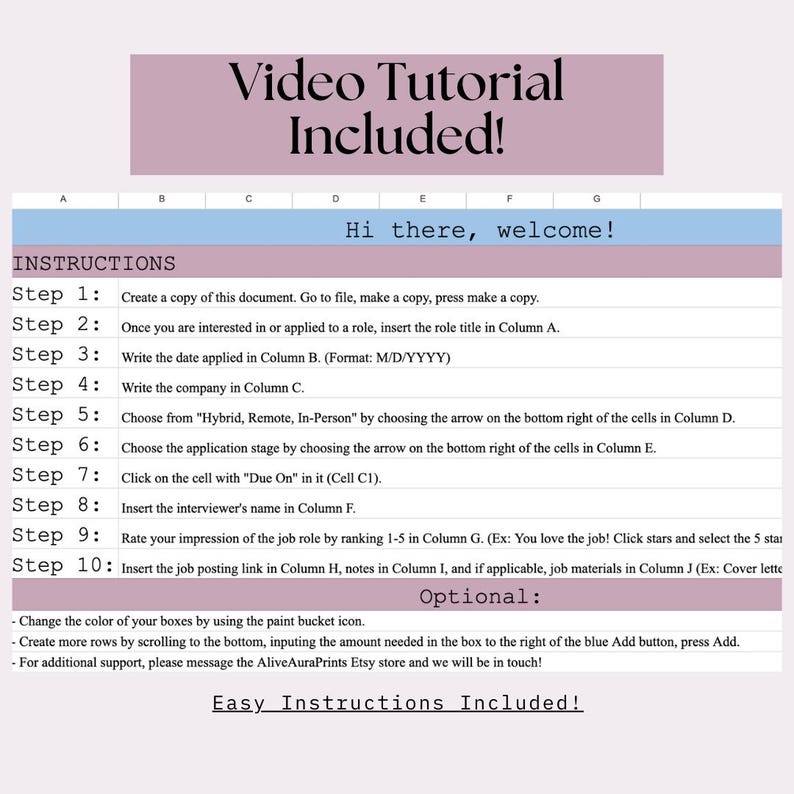 INTERNSHIP & JOB TRACKER, Instant Download Google Sheets Application ...