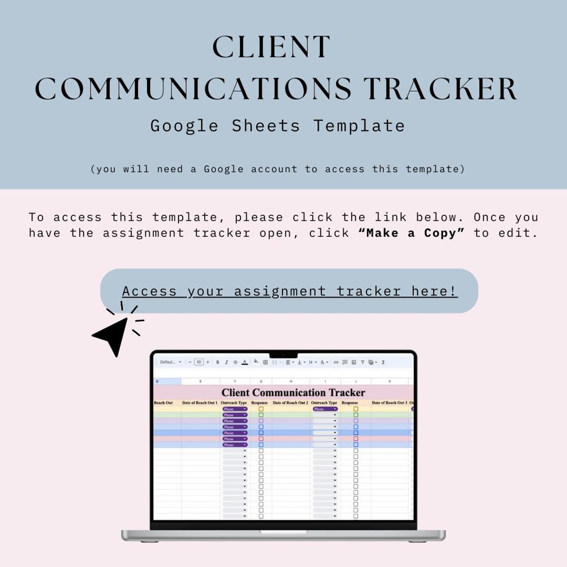 Client Communication Tracker Google Sheets / Excel Template, Tracker ...