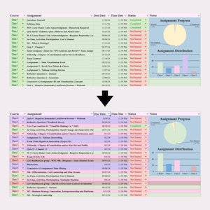 Assignment Tracker for Students, Google Sheets & Excel Assignment ...