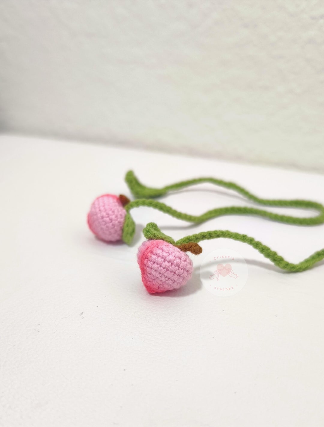 Crochet Peach Bookmark, Handmade Fruit and Leaf Bookmark, Crochet Peach ...