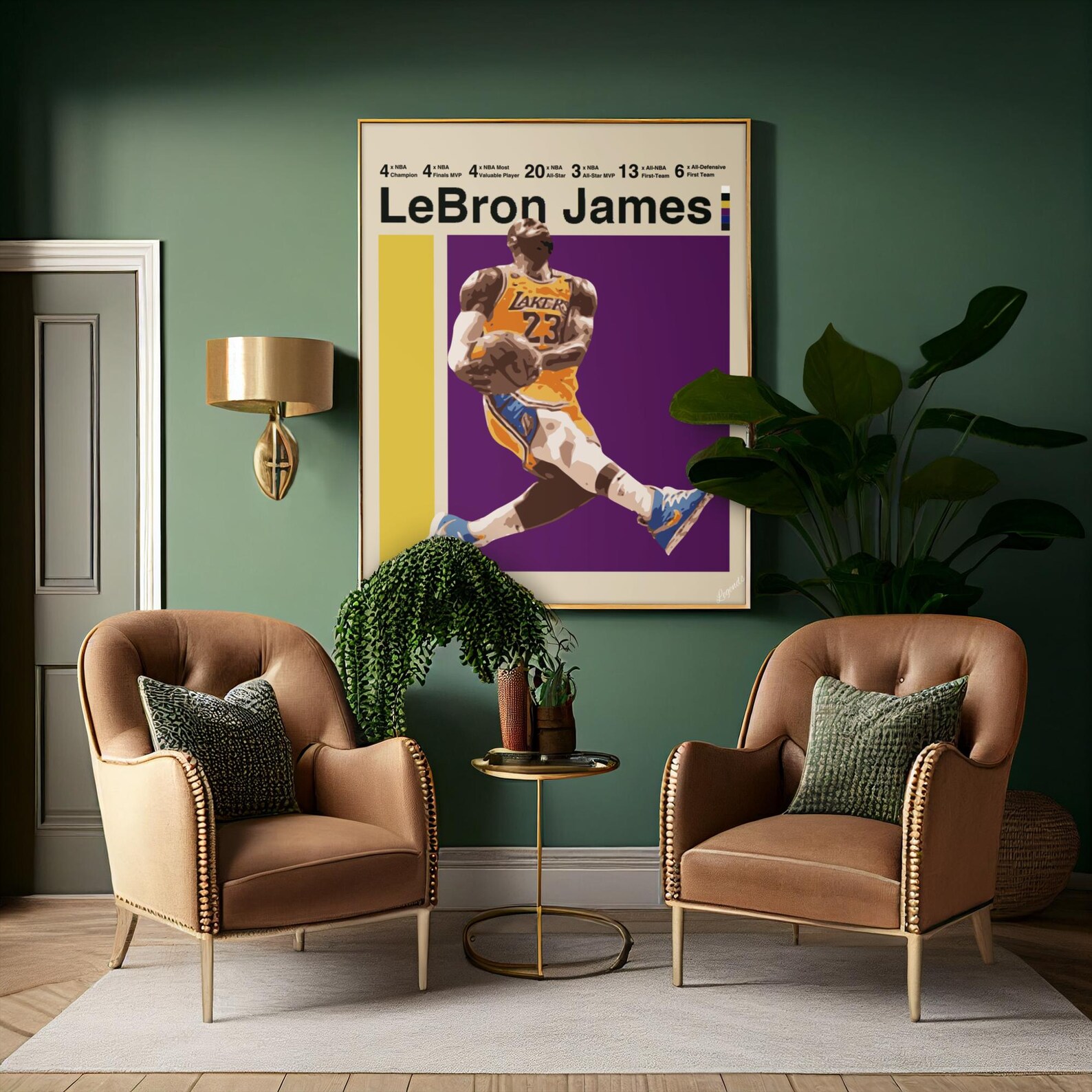 Lebron James Poster, LA Lakers Art Print, 11x14, 16x20, 18x24, 24x36 ...