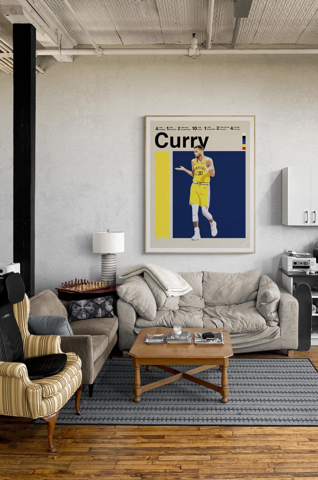 Stephen Curry Poster, Golden State Warriors Print, 11x14, 16x20, 18x24 ...