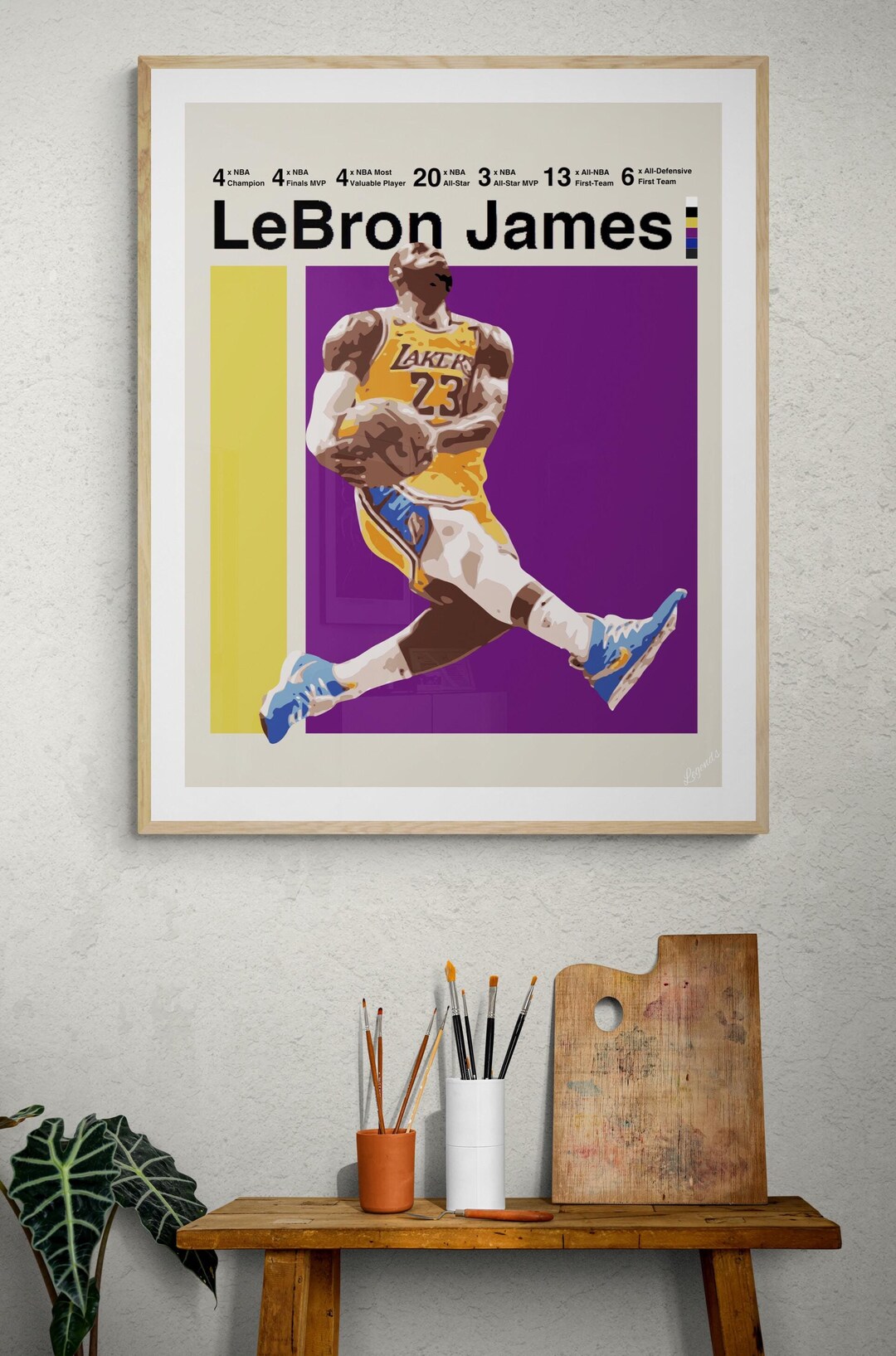 Lebron James Poster, LA Lakers Art Print, 11x14, 16x20, 18x24, 24x36 ...