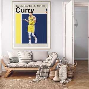 Stephen Curry Poster, Golden State Warriors Print, 11x14, 16x20, 18x24 ...