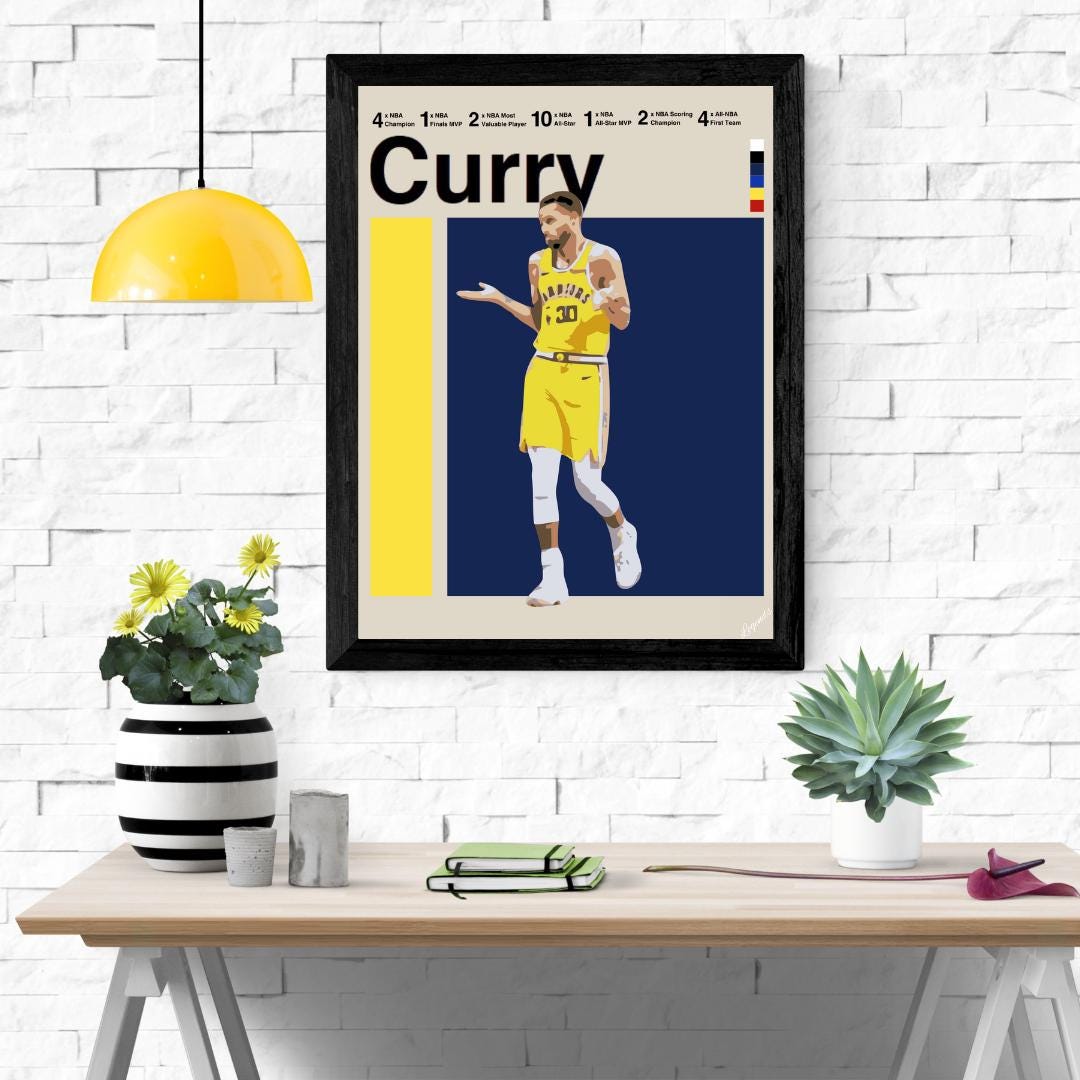 Stephen Curry Poster, Golden State Warriors Print, 11x14, 16x20, 18x24 ...