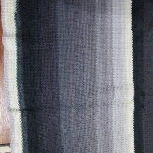 Hand Crochet Afghan Throw in Ombre' Pattern From White to Dark Gray-38 ...