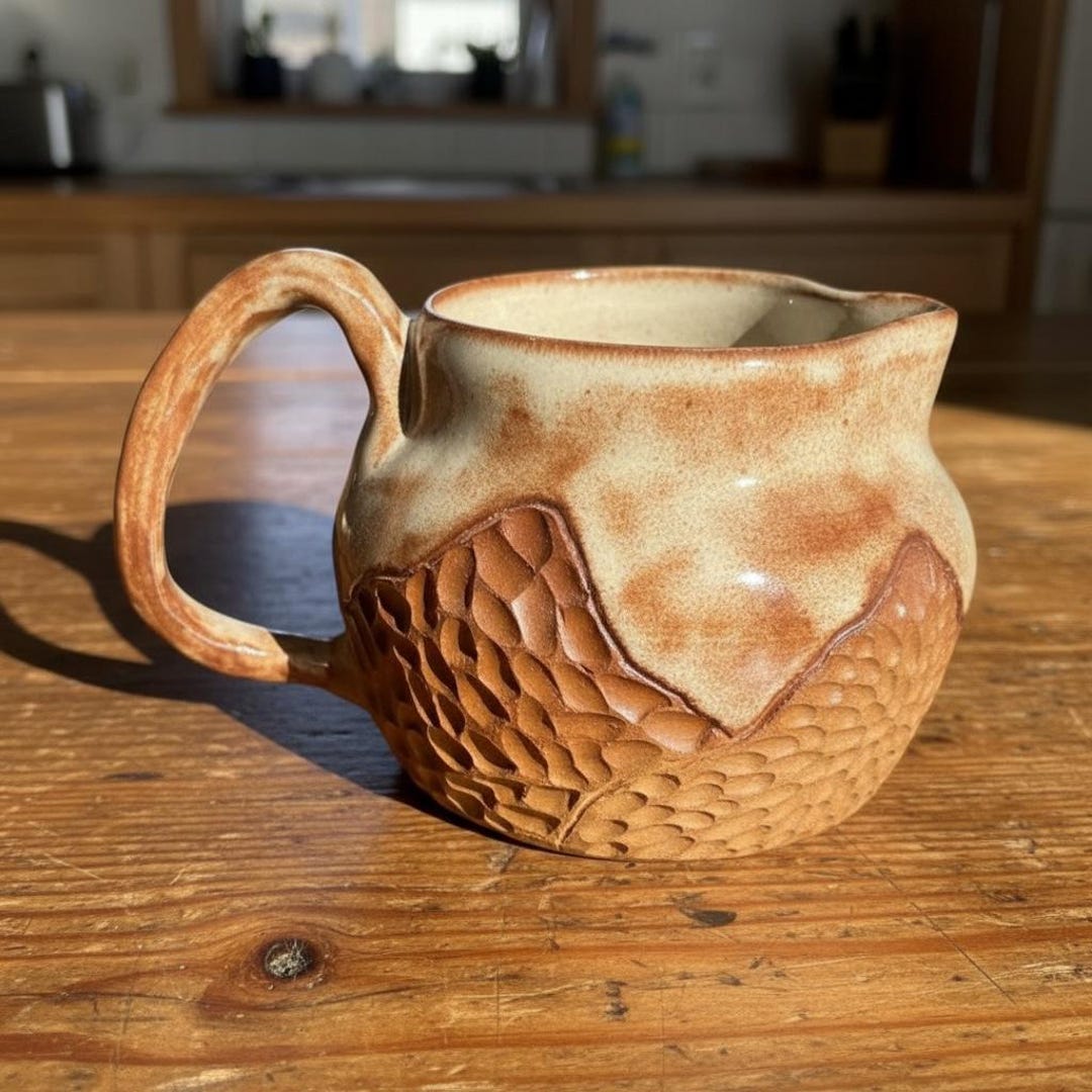 Ceramic Gravy/creamer/syrup Warmer - Carved Mountain - Etsy