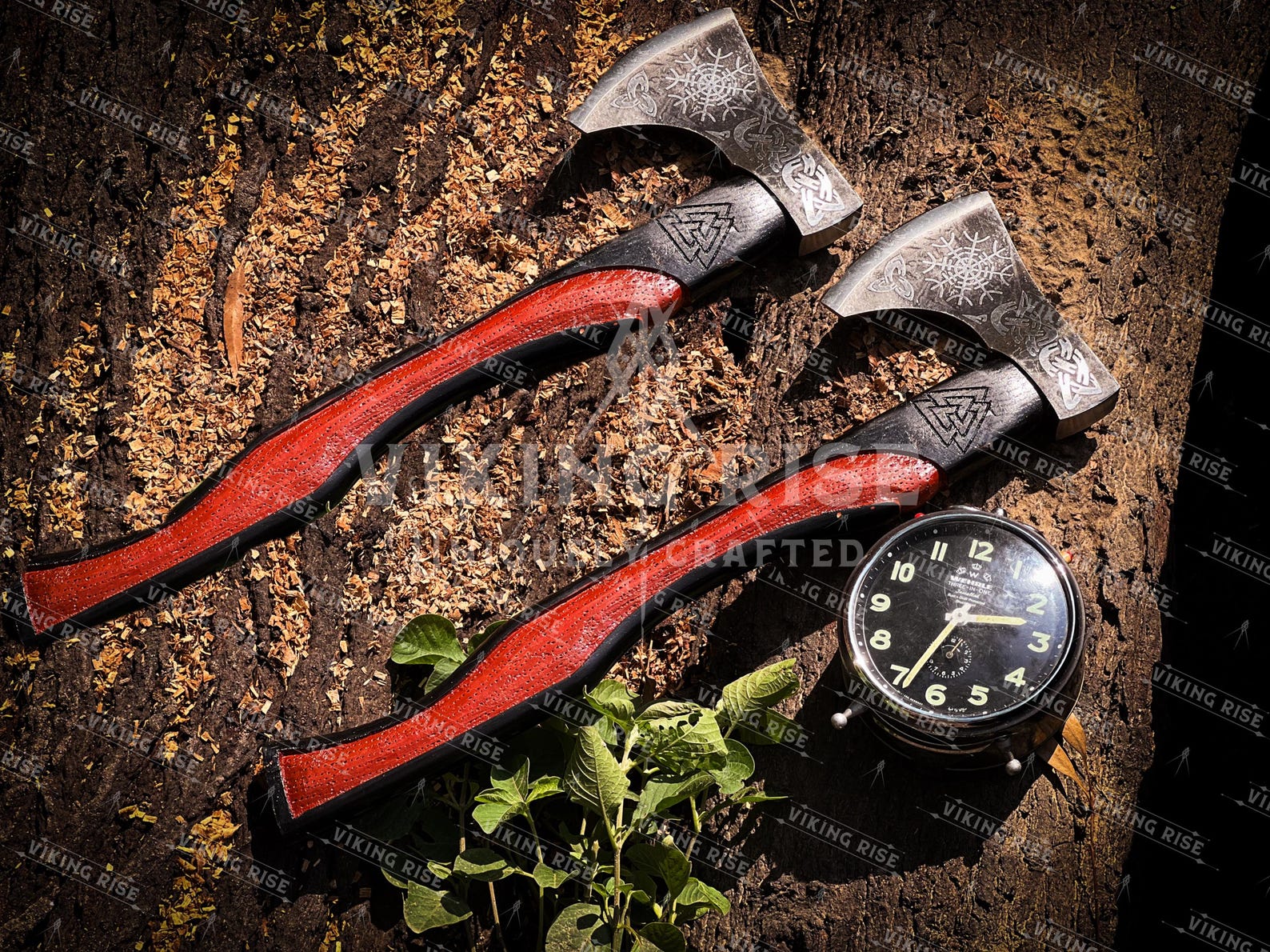 Pair of Valhalla Axe, Handmade VIKING AXE, Bearded Camping Axe ...