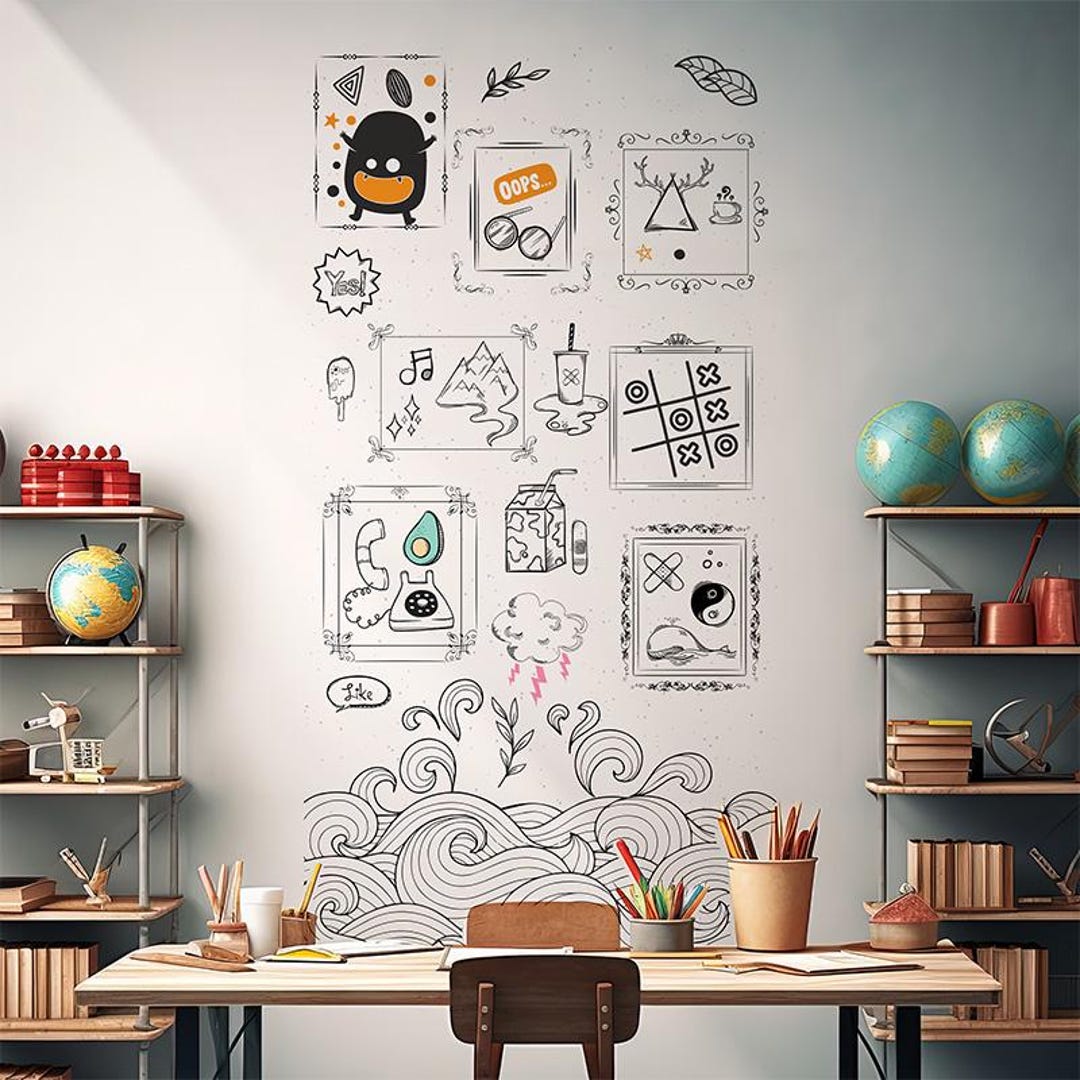 Doodle Art, Wall Art, Wall Covering, Interior Design, Wallpaper ...
