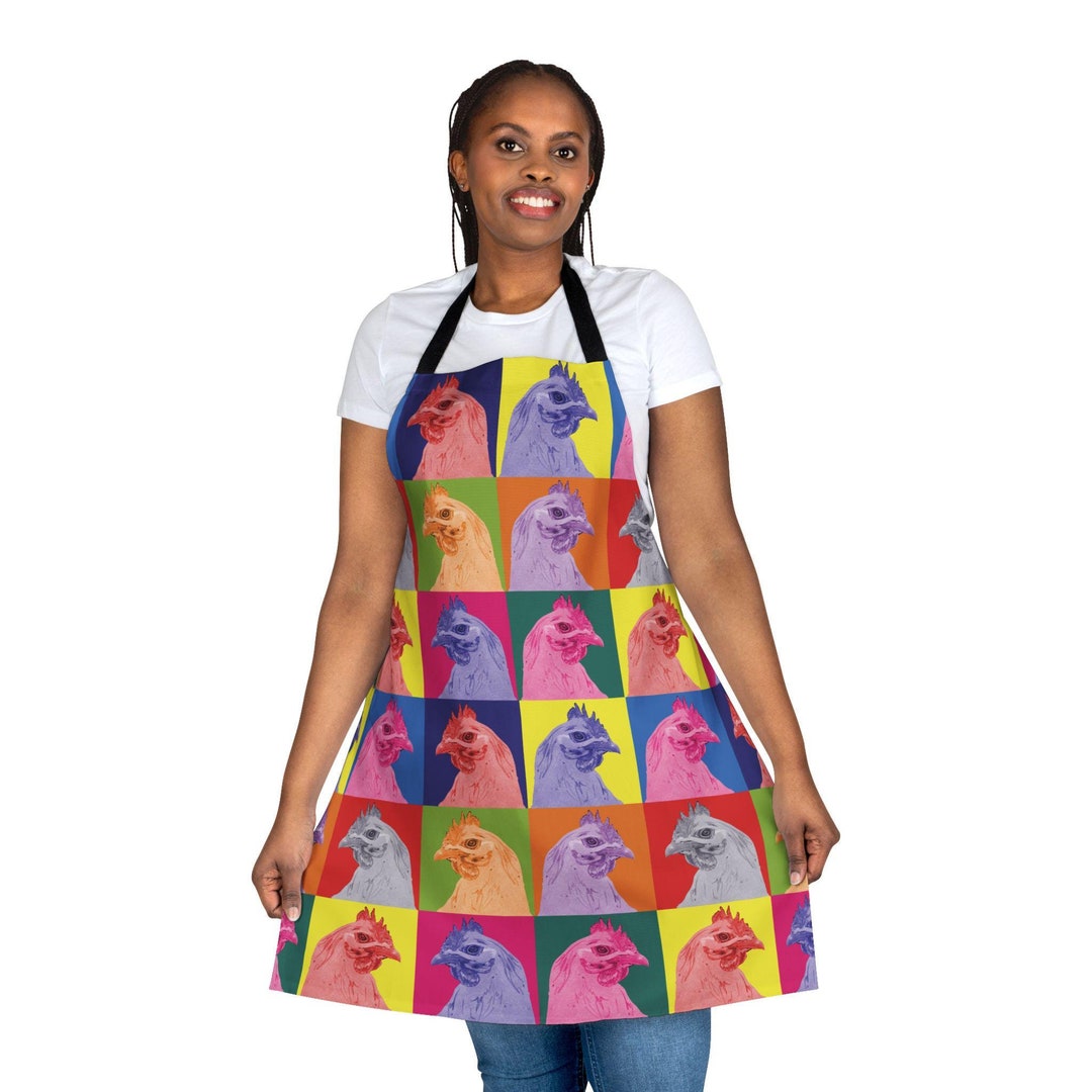 Unisex Apron Retro Chickens Colorful Hen 60-style Chicken Lover ...