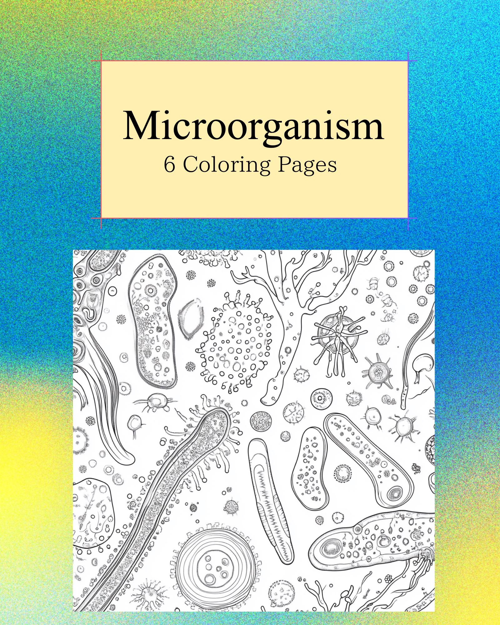 Microorganism Coloring Pages: Science Art for Adults & Kids (printable ...