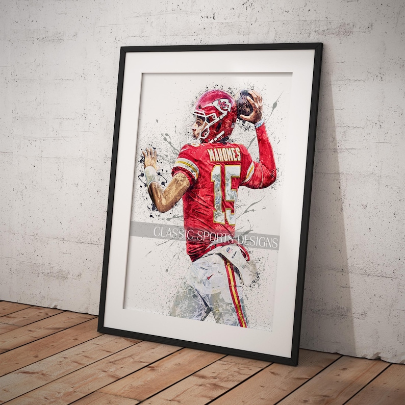 Patrick Mahomes Poster, Kansas City Chiefs, Canvas Wrap, Wall Art Print ...