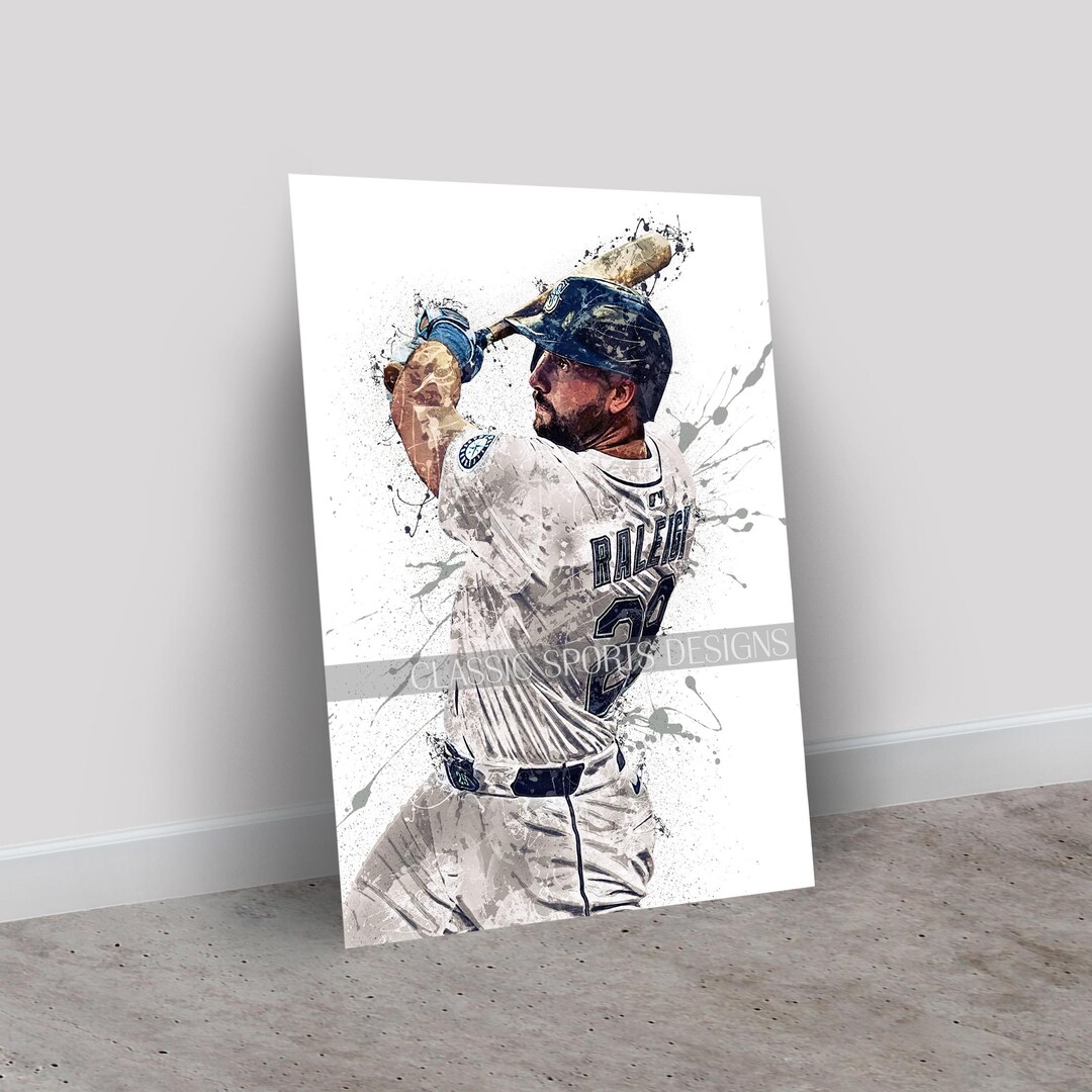 Cal Raleigh Poster, Seattle Mariners, Canvas Wrap, Wall Art Print, Kids ...