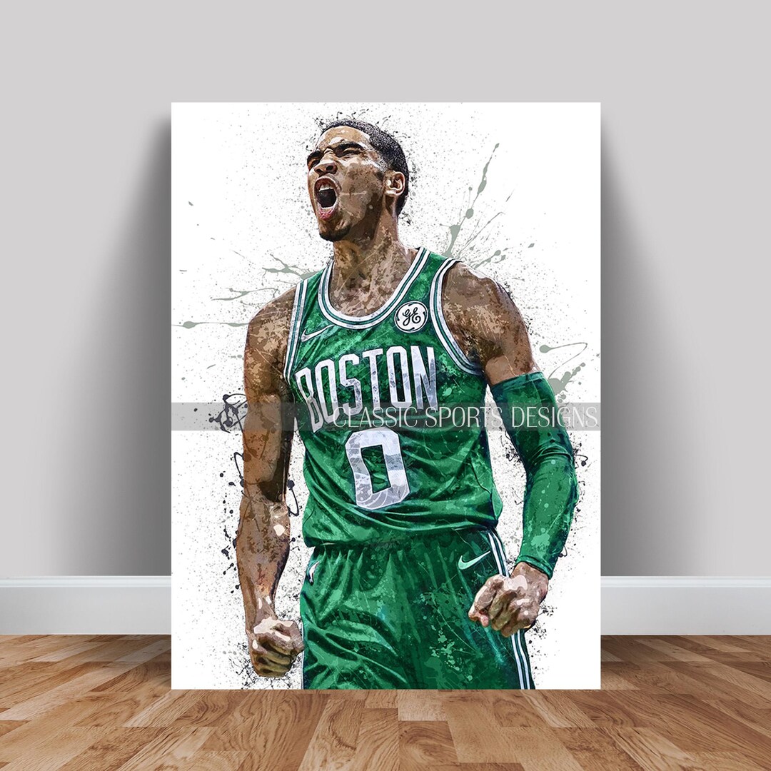 Jayson Tatum Poster, Boston Celtics, Canvas Wrap, Wall Art Print, Man ...