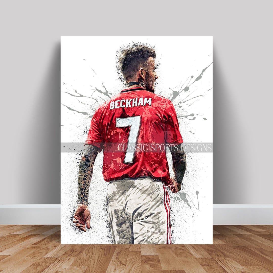 David Beckham Poster, Manchester United, Canvas Wrap, Wall Art Print ...
