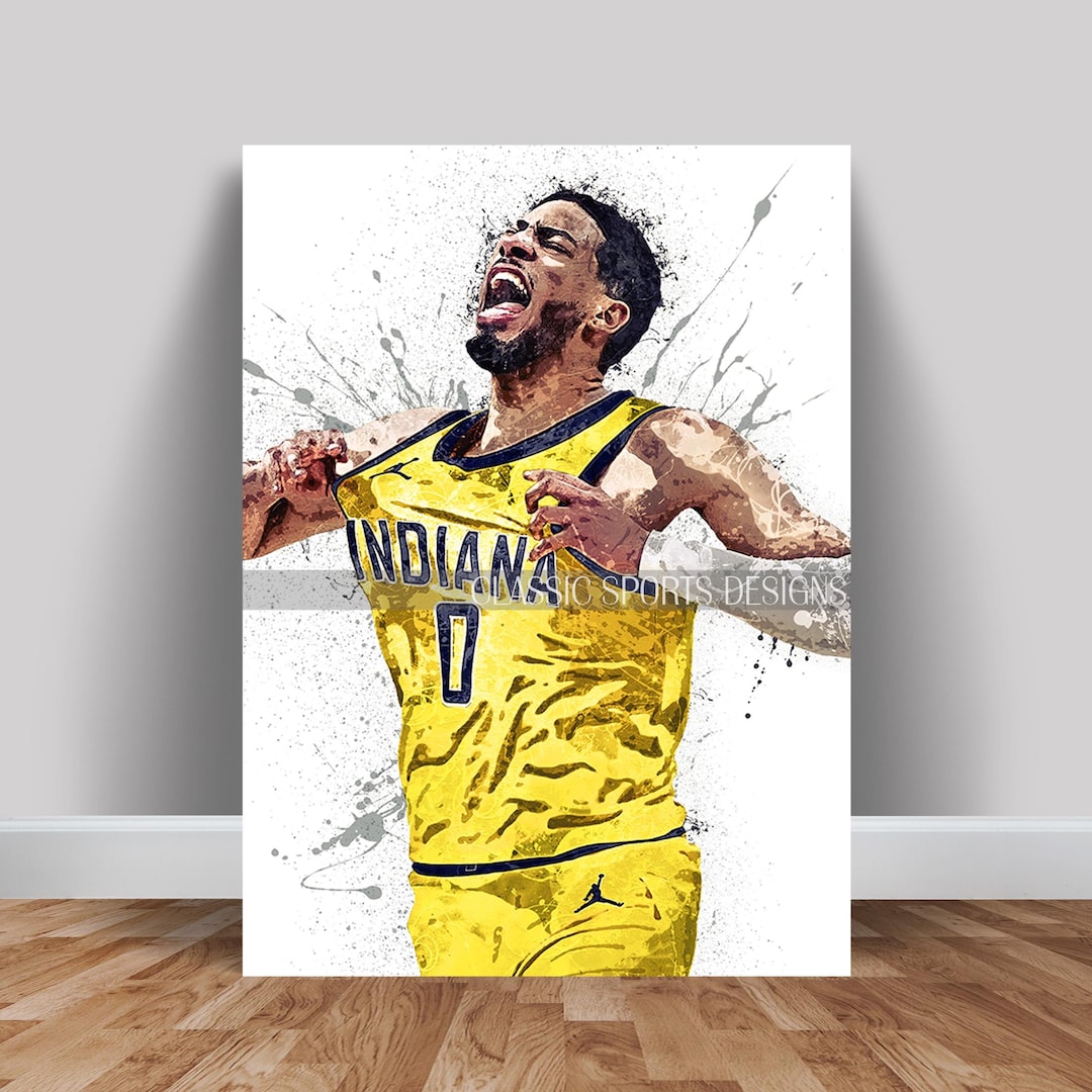 Tyrese Haliburton Poster, Indiana Pacers, Canvas Wrap, Wall Art Print ...