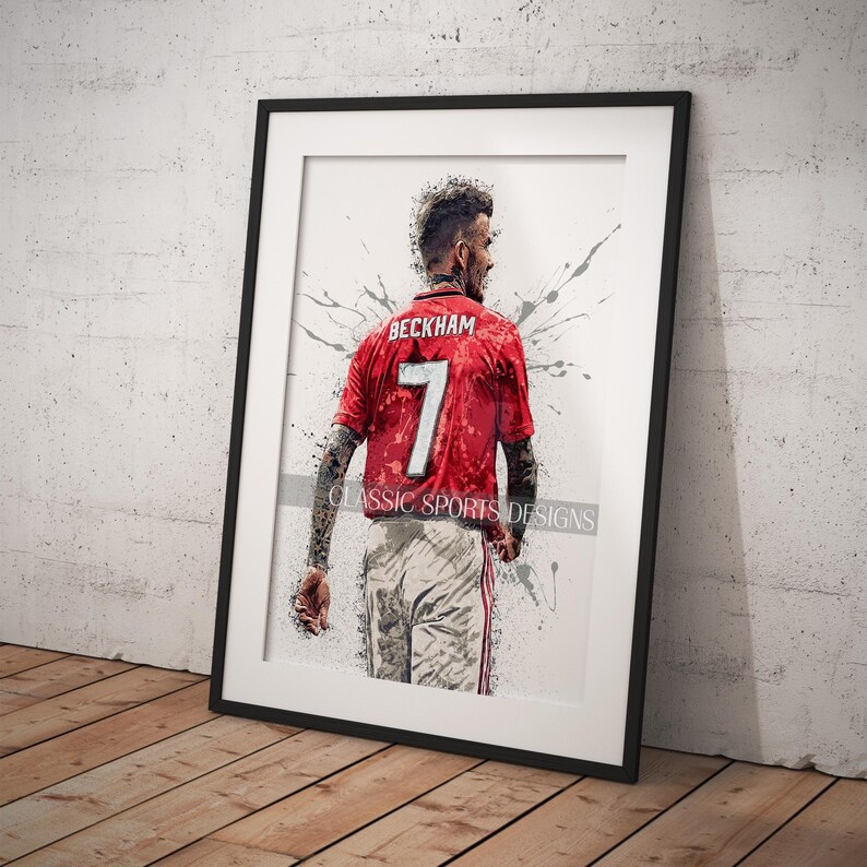 David Beckham Poster, Manchester United, Canvas Wrap, Wall Art Print ...