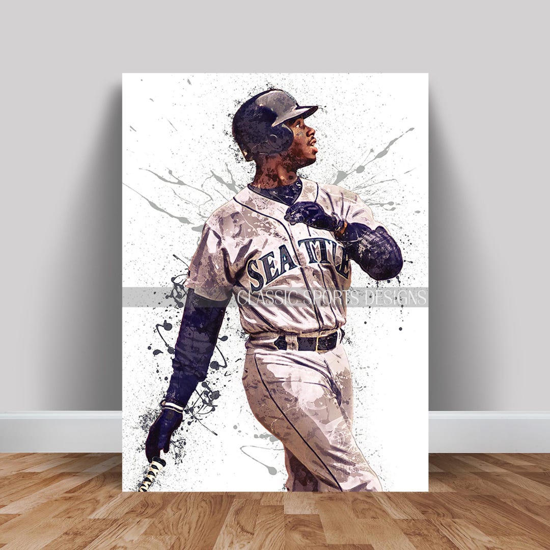 Ken Griffey Jr Poster, Seattle Mariners, Canvas Wrap, Wall Art Print ...