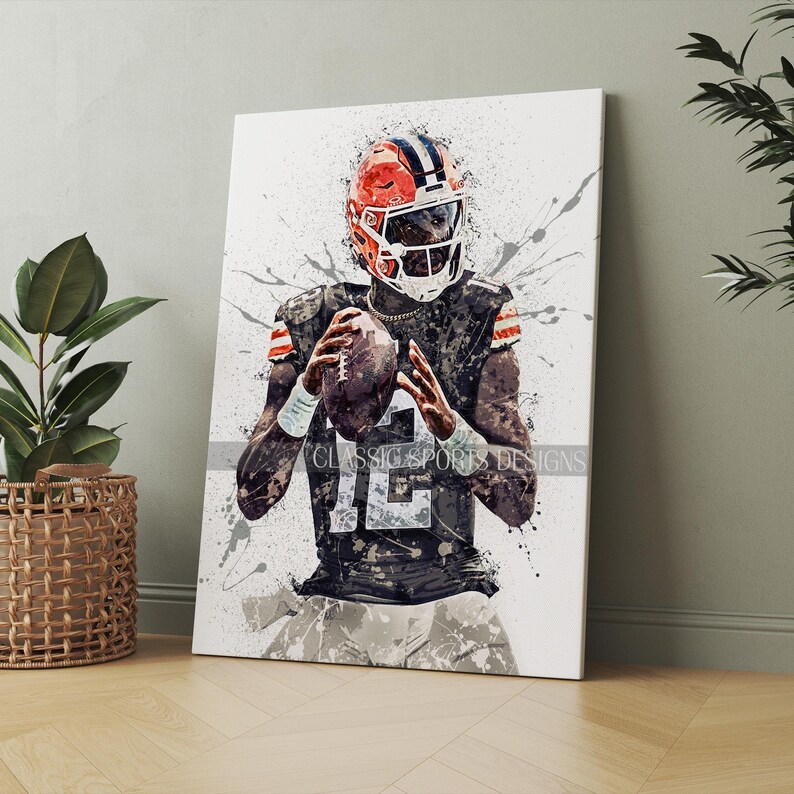 Shedeur Sanders Poster, Cleveland Browns, Canvas Wrap, Wall Art Print ...