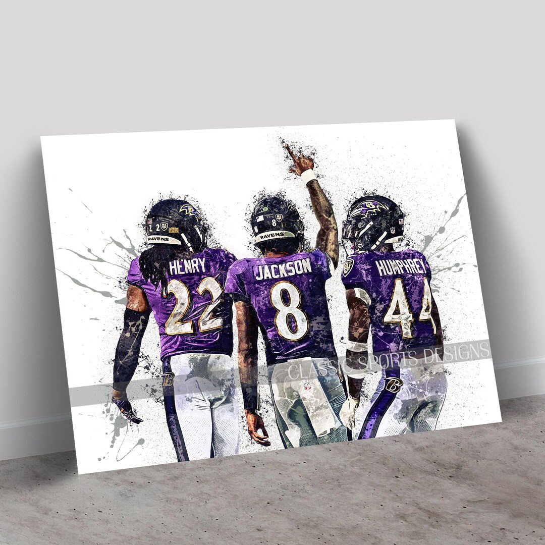 Lamar Jackson Poster, Derrick Henry, Marlon Humphrey, Baltimore Ravens ...