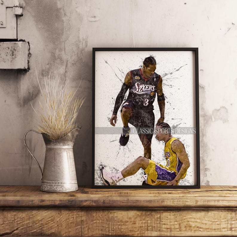 Allen Iverson Poster, Philadelphia 76ers, Steps Over Tyronn Lue, Canvas ...
