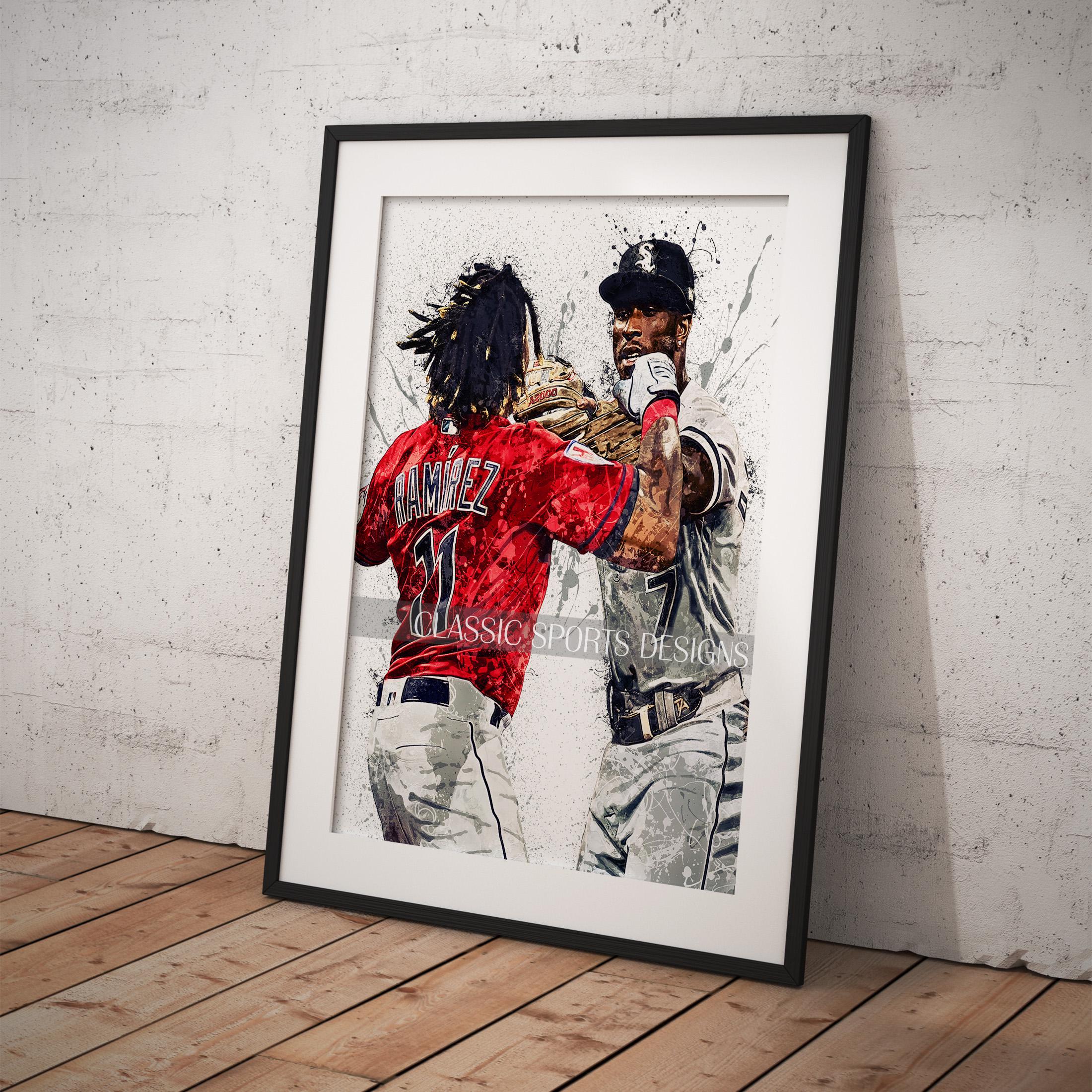 Jose Ramirez Poster, Cleveland Guardians, Punches Tim Anderson, Canvas ...