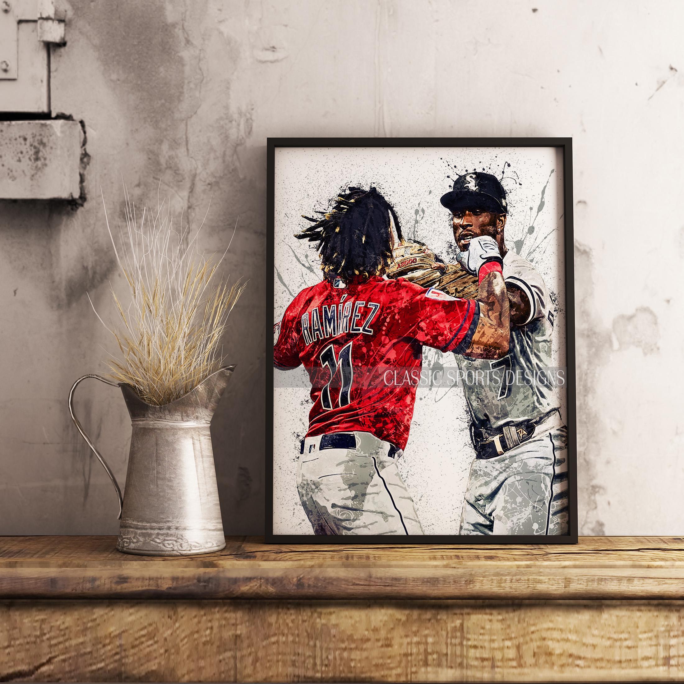 Jose Ramirez Poster, Cleveland Guardians, Punches Tim Anderson, Canvas ...