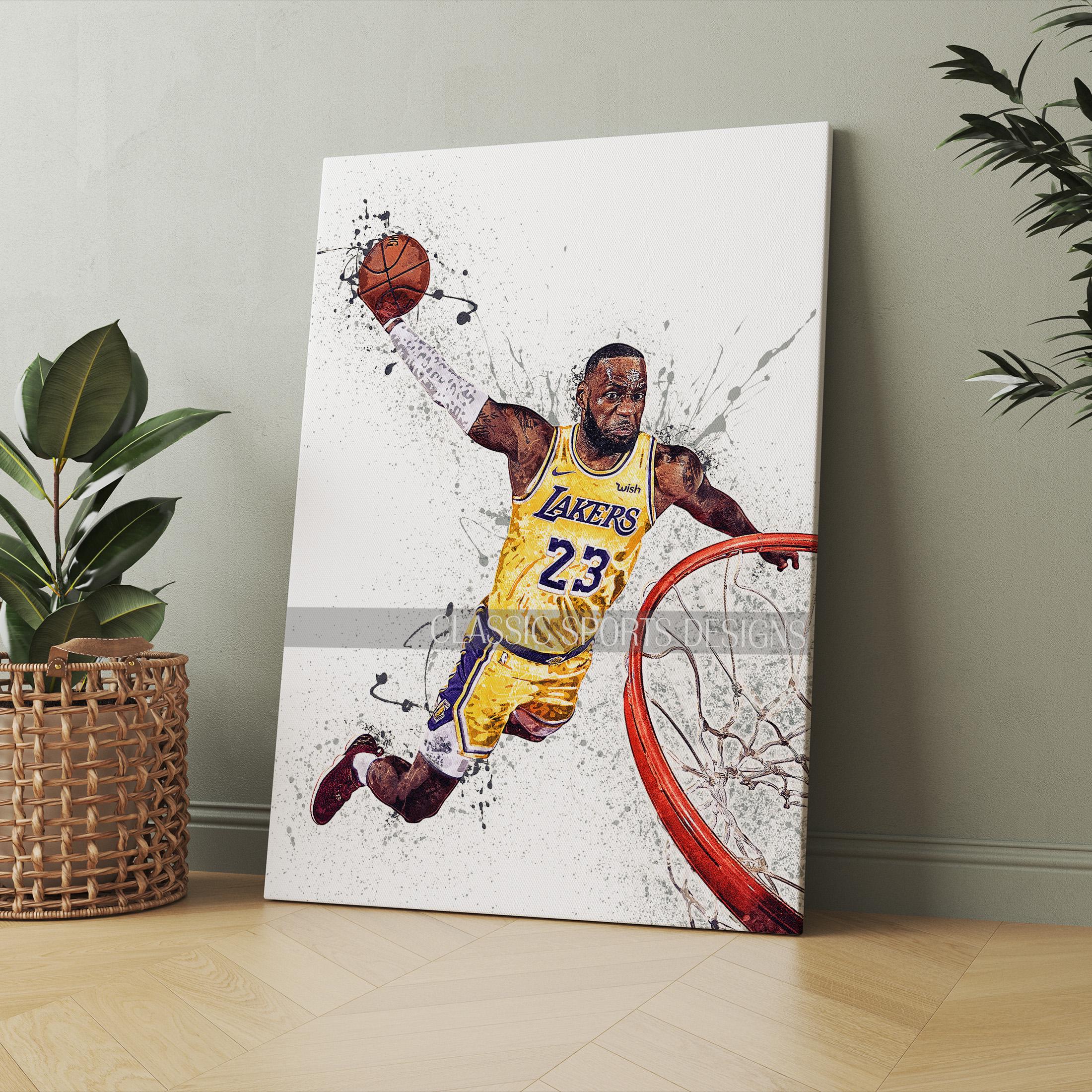 Lebron James Poster, Los Angeles Lakers, Canvas Wrap, Wall Art Print ...
