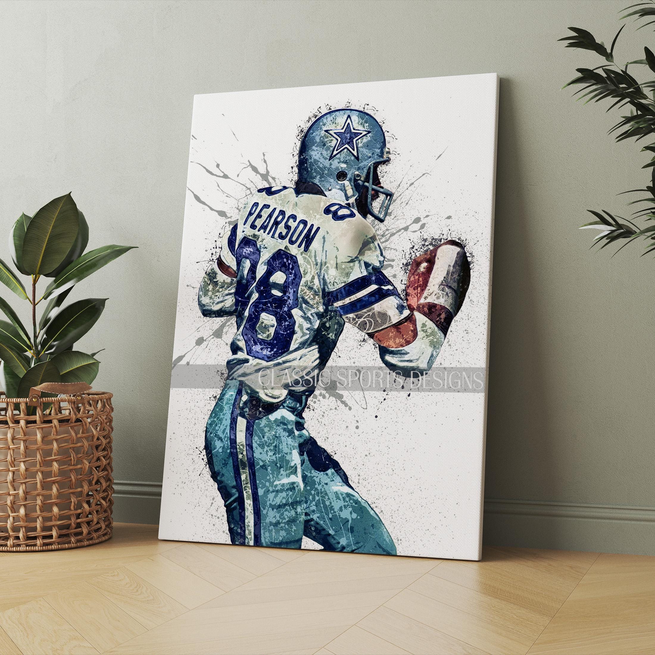 Drew Pearson Poster, Dallas Cowboys, Canvas Wrap, Wall Art Print, Kids ...
