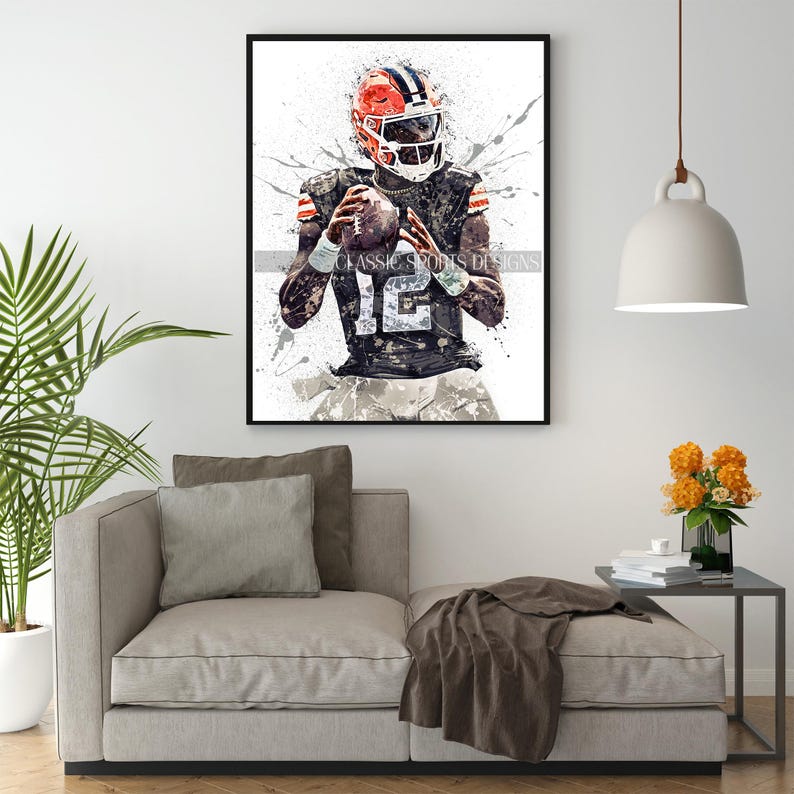 Shedeur Sanders Poster, Cleveland Browns, Canvas Wrap, Wall Art Print ...