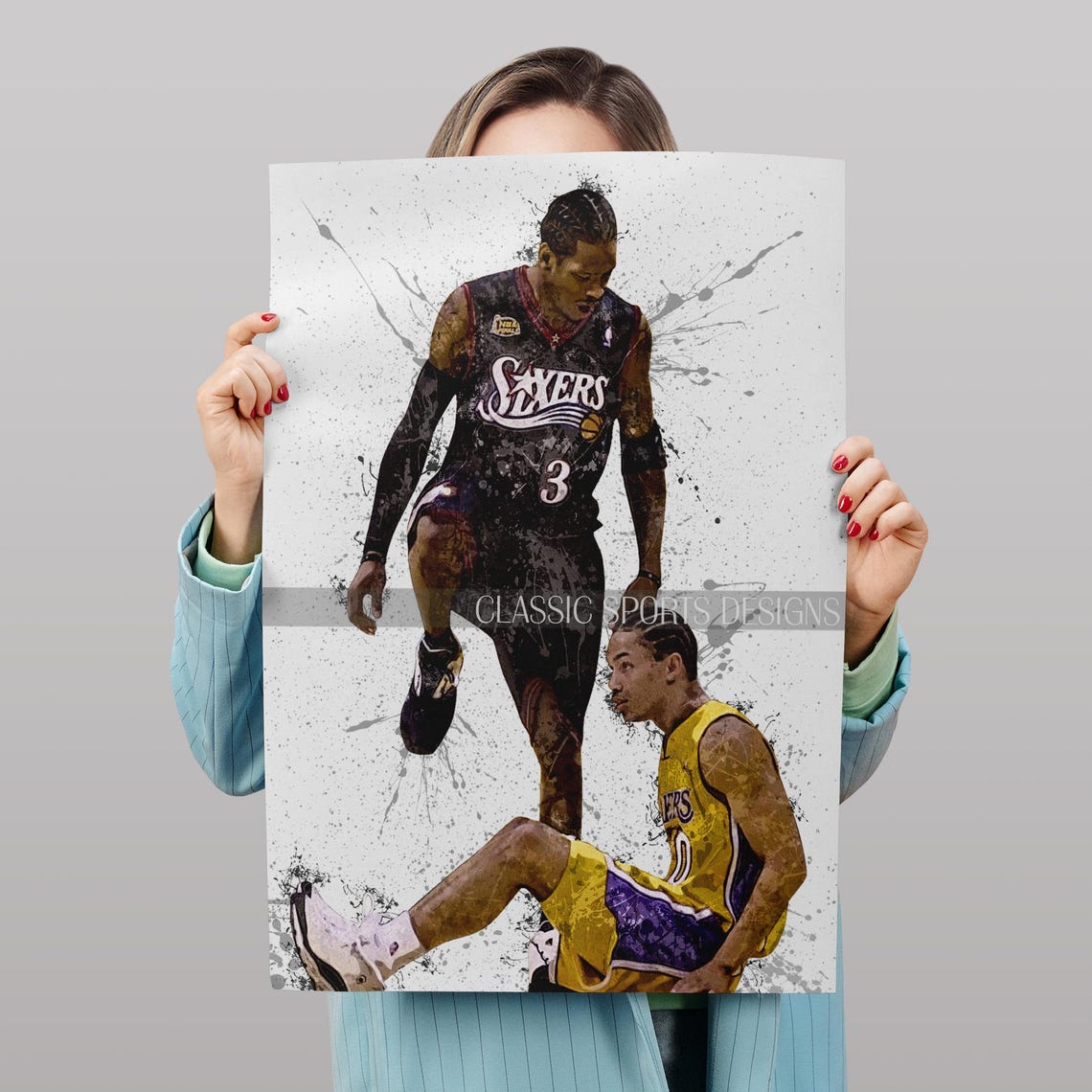 Allen Iverson Poster, Philadelphia 76ers, Steps Over Tyronn Lue, Canvas ...