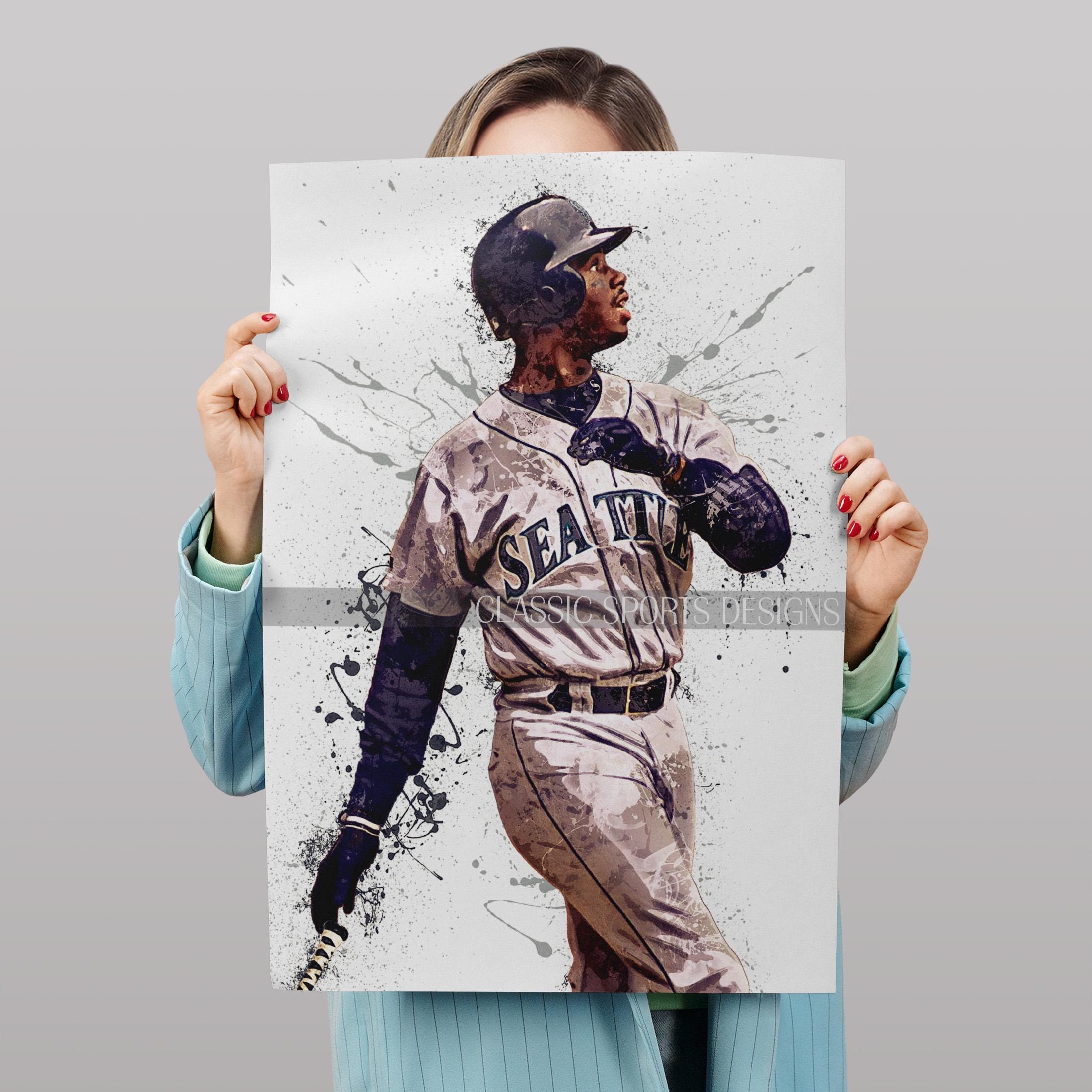 Ken Griffey Jr Poster, Seattle Mariners, Canvas Wrap, Wall Art Print ...