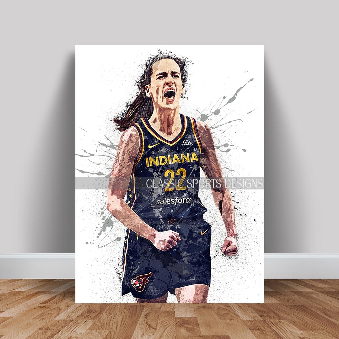 Caitlin Clark Poster, Indiana Fever, Canvas Wrap, Wall Art Print, Kids ...